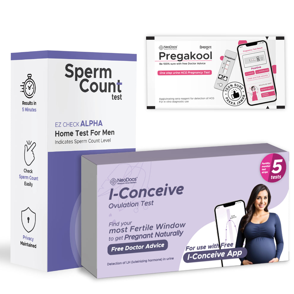 Neodocs Sperm Count test kit + Ovulation test kit Combo